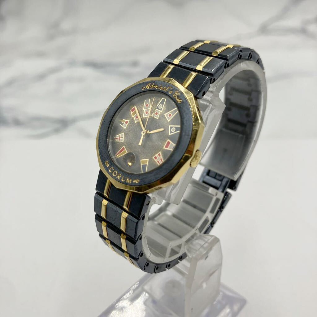 CORUMコルム アドミラルズカップ 483.928 39.910.31 V-52 483928 クォーツ デイト ブラック×ゴールドカラー ...