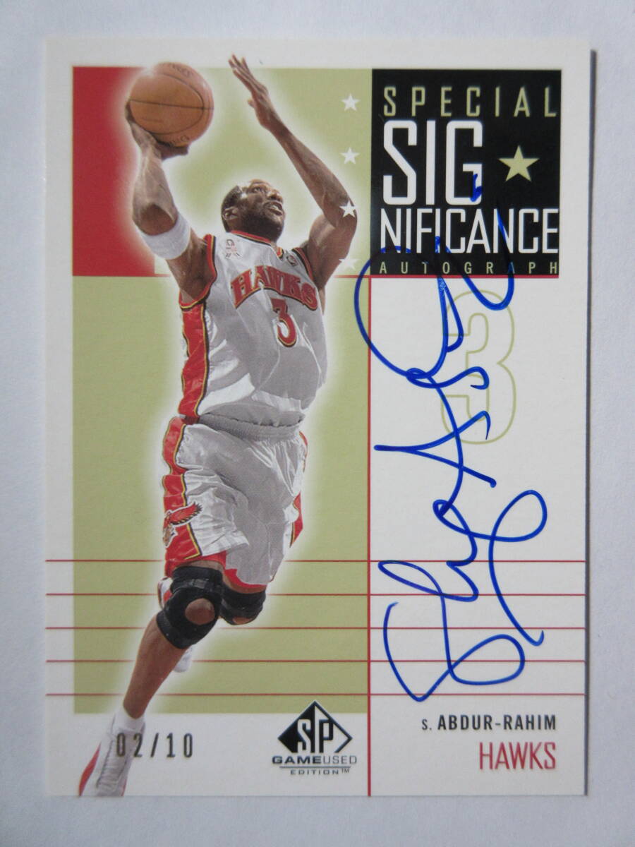 2002 SP Game Used Special Significance Autograph Shareef Abdur-Rahim/10 ...