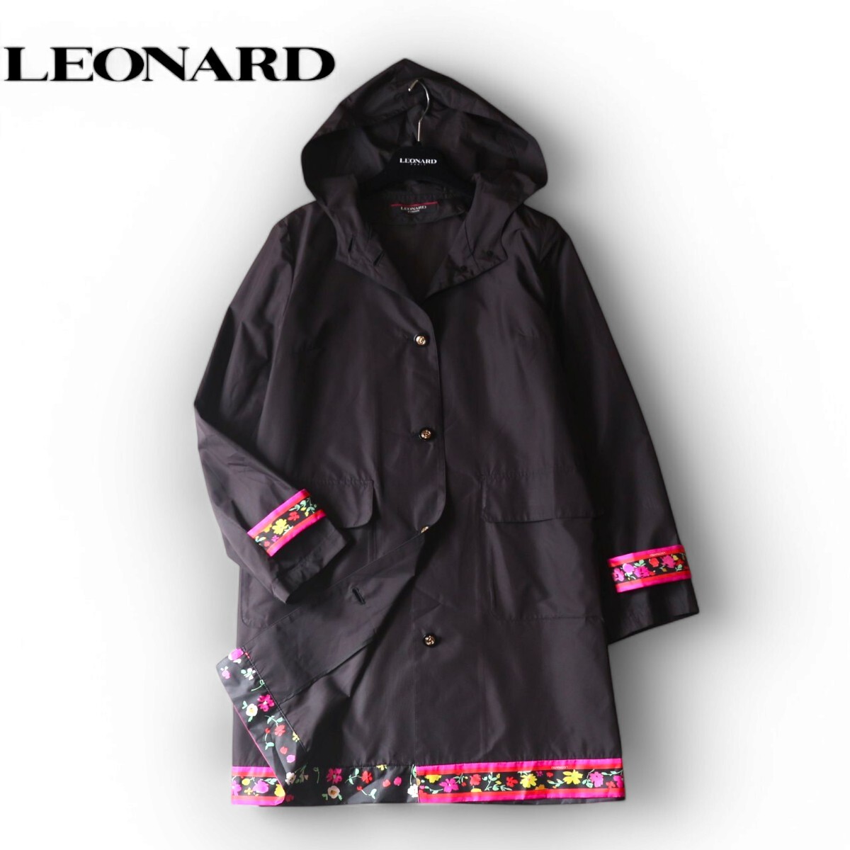 同様 レオナール LEONARD 春 薄軽アウター Flowerトリム フーディ ロングコート size 3/L相当(女性用)｜売買されたオークション情報、yahooの商品情報をアーカイブ公開 ...