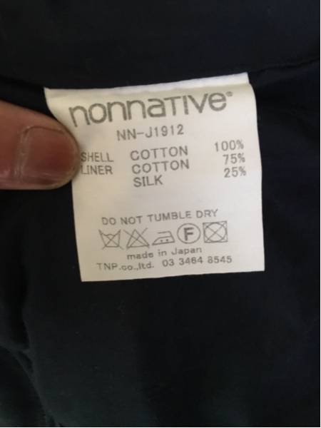 nonnative NN-J1912 STUDENT JACKET - COTTON BROAD WINDSTOPPER 2L size1 NAVY ネイビー hobo strato 1LDK ...