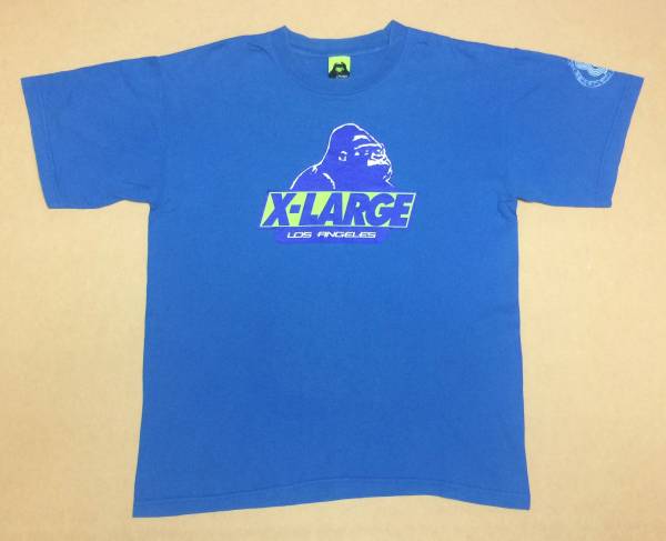 X-LARGE LOS ANGELES 8th anniversary 丸首Tシャツ 送料185円 L ブルー USA製 エクストララージ ...