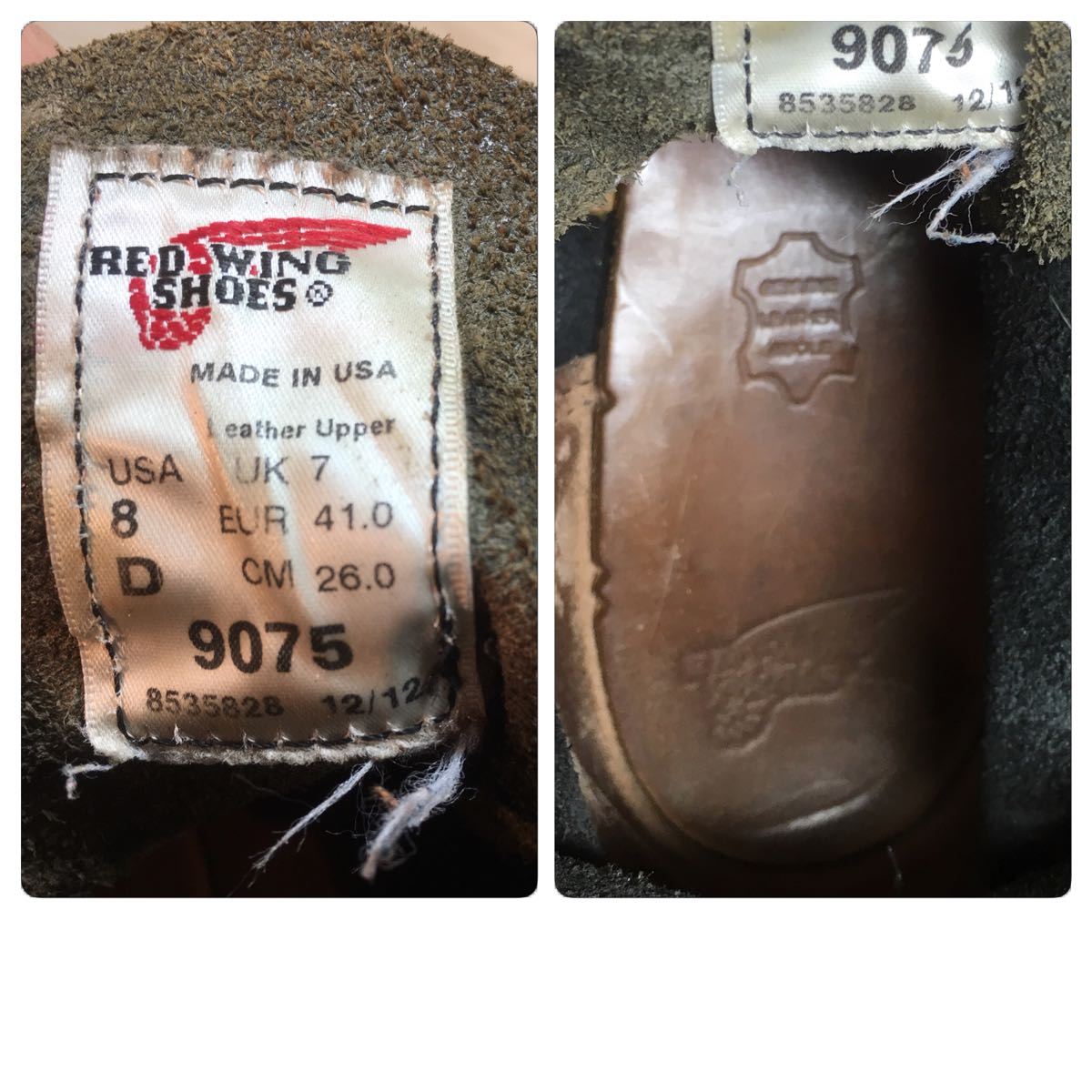 RED WING #9075 カスタム US8.0D 26.0 26.5 現行タグモックトゥ ブラック #132/BK(8インチ)｜売買された ...