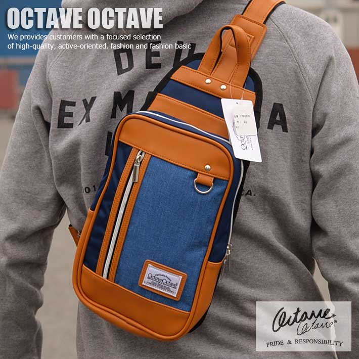 OCTAVE OCTAVE ボディバッグ バッグ ワン ショルダー メンズ レディース PU レザー 17915600-49 ネイビー 1円 スタート(ボディバッグ)｜売買されたオークション ...