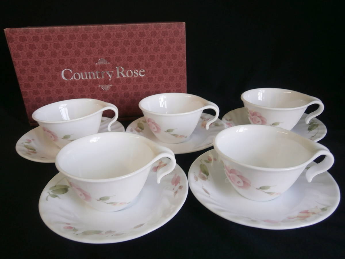 050206 Country Rose Corelle コレール カップ ソーサー5客組(コーヒー、ティー兼用)｜売買されたオークション情報 ...
