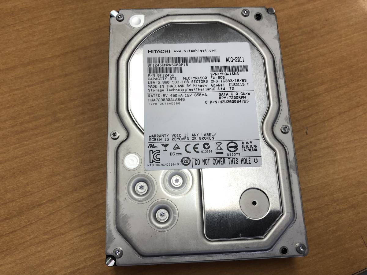 HITACHI H3U30006472S HDD:3TB SATA 3.5インチ 7200rpm 正常判定〇(2TB～)｜売買された ...