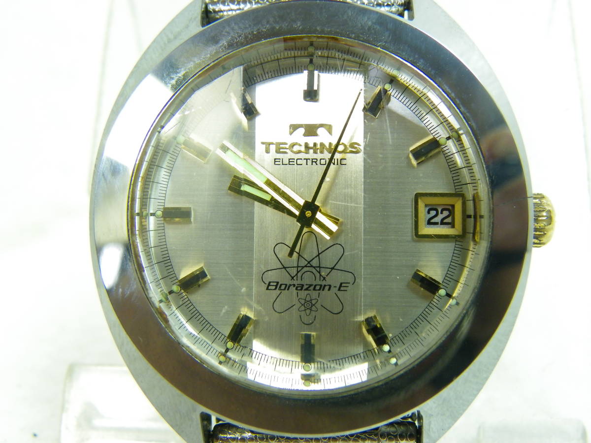 高級レア TECHNOS テクノス ELECTRONIC エレクトロニック Borazon-E カットガラス 超硬ベゼル デート電磁テンプ 完動品194(テクノス)｜売買されたオークション情報 ...