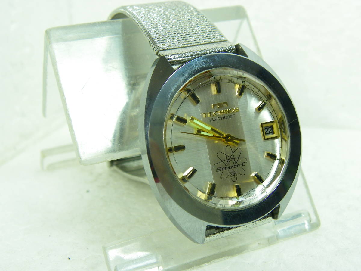 高級レア TECHNOS テクノス ELECTRONIC エレクトロニック Borazon-E カットガラス 超硬ベゼル デート電磁テンプ 完動品194(テクノス)｜売買されたオークション情報 ...