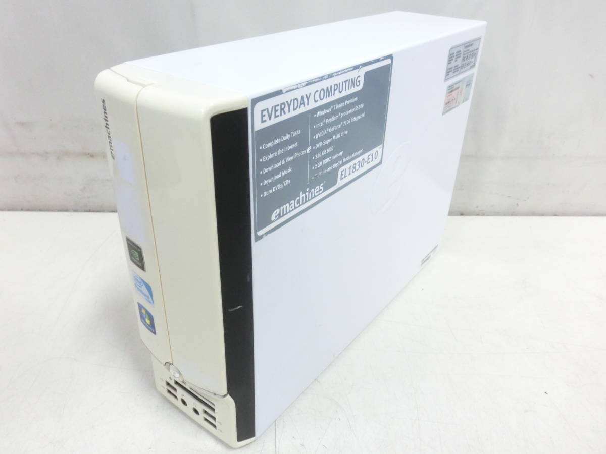 emachines イーマシーンズ デスクトップPC本体のみ EL1830-E10 Pentium E/メモリ2GB/HDD320GB ...