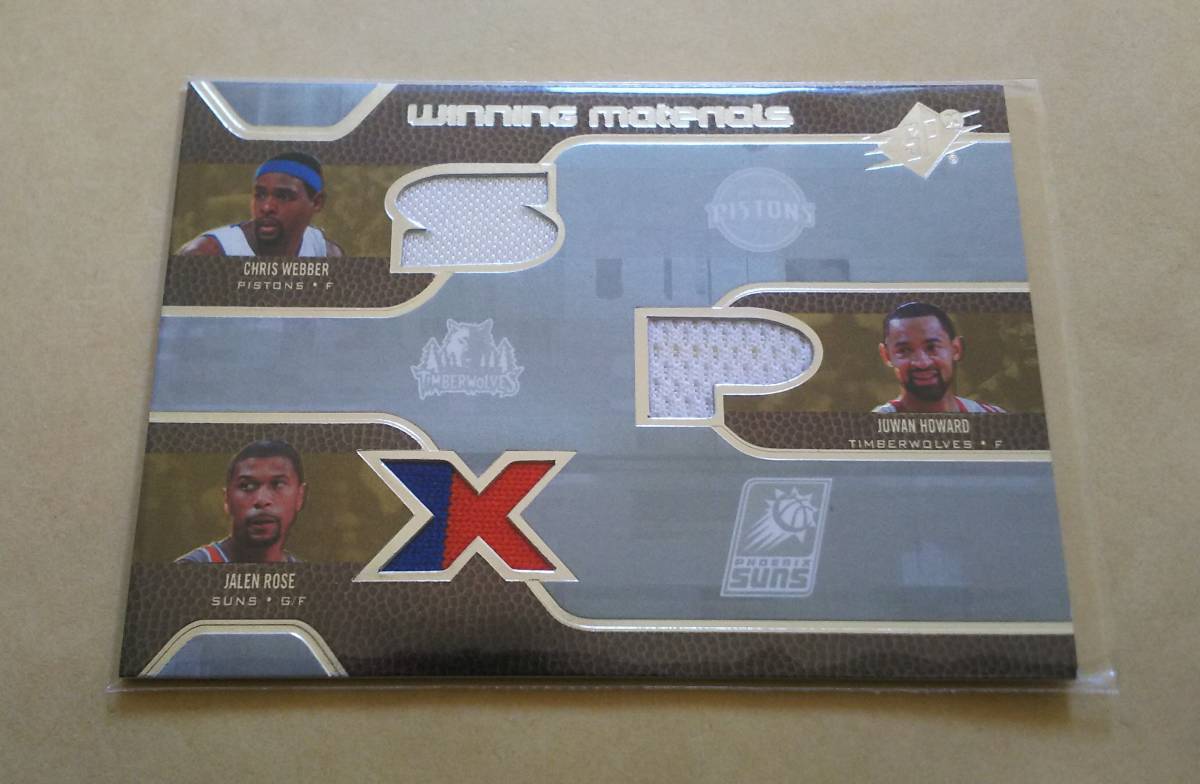 NBA 2007-08 UPPER DECK SPx BASKETBALL CHRIS WEBBER JUWAN HOWARD JALEN ROSE triple jersey ジャージ ...