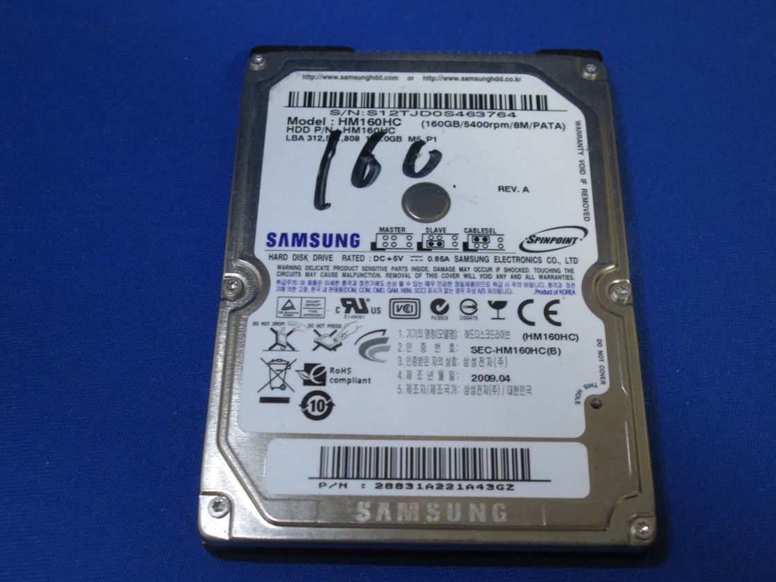 ノート用 2.5インチHDD IDE 160GB SAMSUNG HM160HC 正常品 72069(100GB～)｜売買されたオークション ...