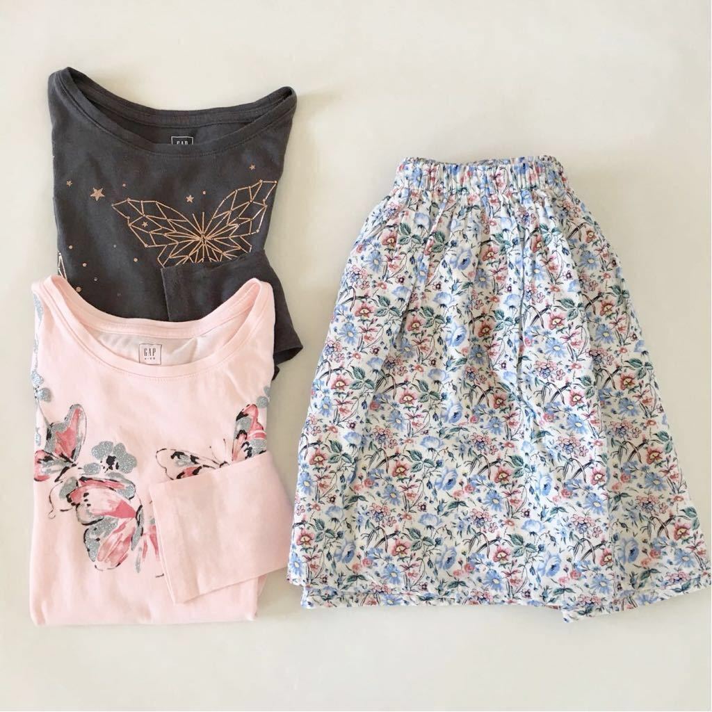 GAP キッズ ガールズ 長袖 Tシャツ 130 & 花柄スカート 140 ギャップ 女の子(長袖Tシャツ)｜売買されたオークション情報、yahooの商品情報をアーカイブ公開 - オークファン ...