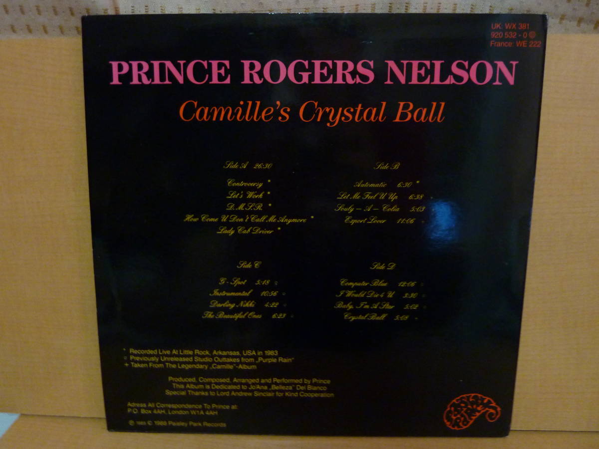 コレクター 2枚組LPレコード PRINCE ROGERS NELSON Camille's Crystal Ball(Prince)｜売買さ ...