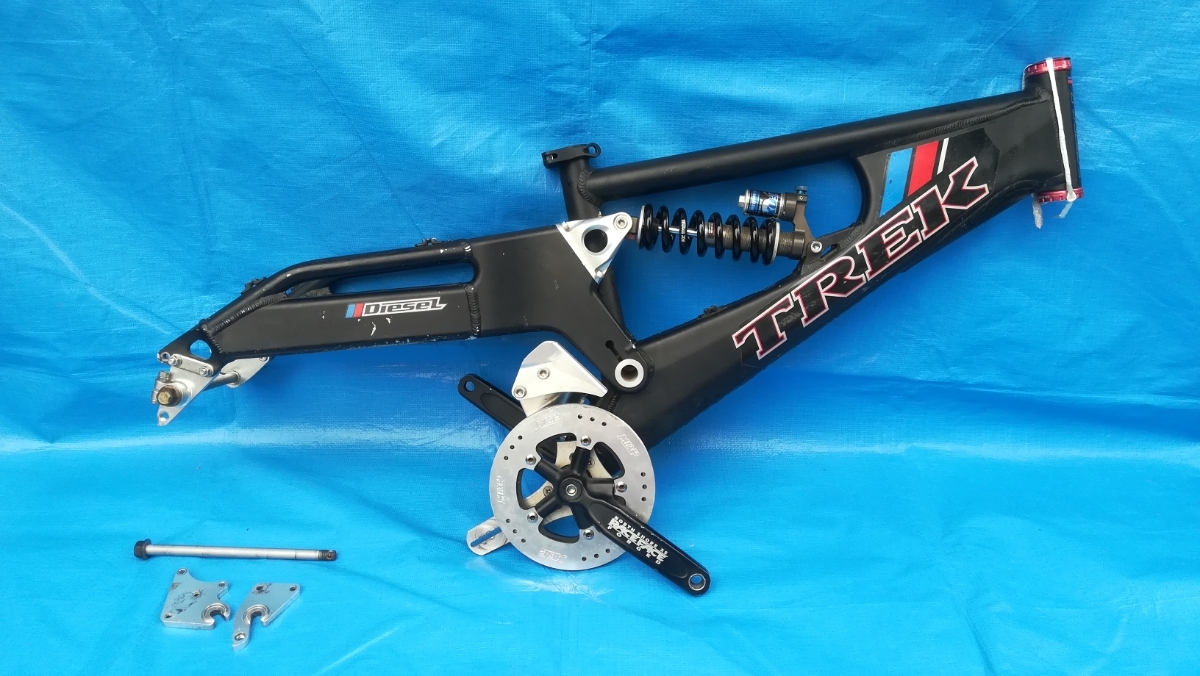DH ダウンヒル トレック ディーゼル TREK DIESEL 26インチ フレーム 動作良好 ヘッドパーツ クランク チェーンリング付属 ...