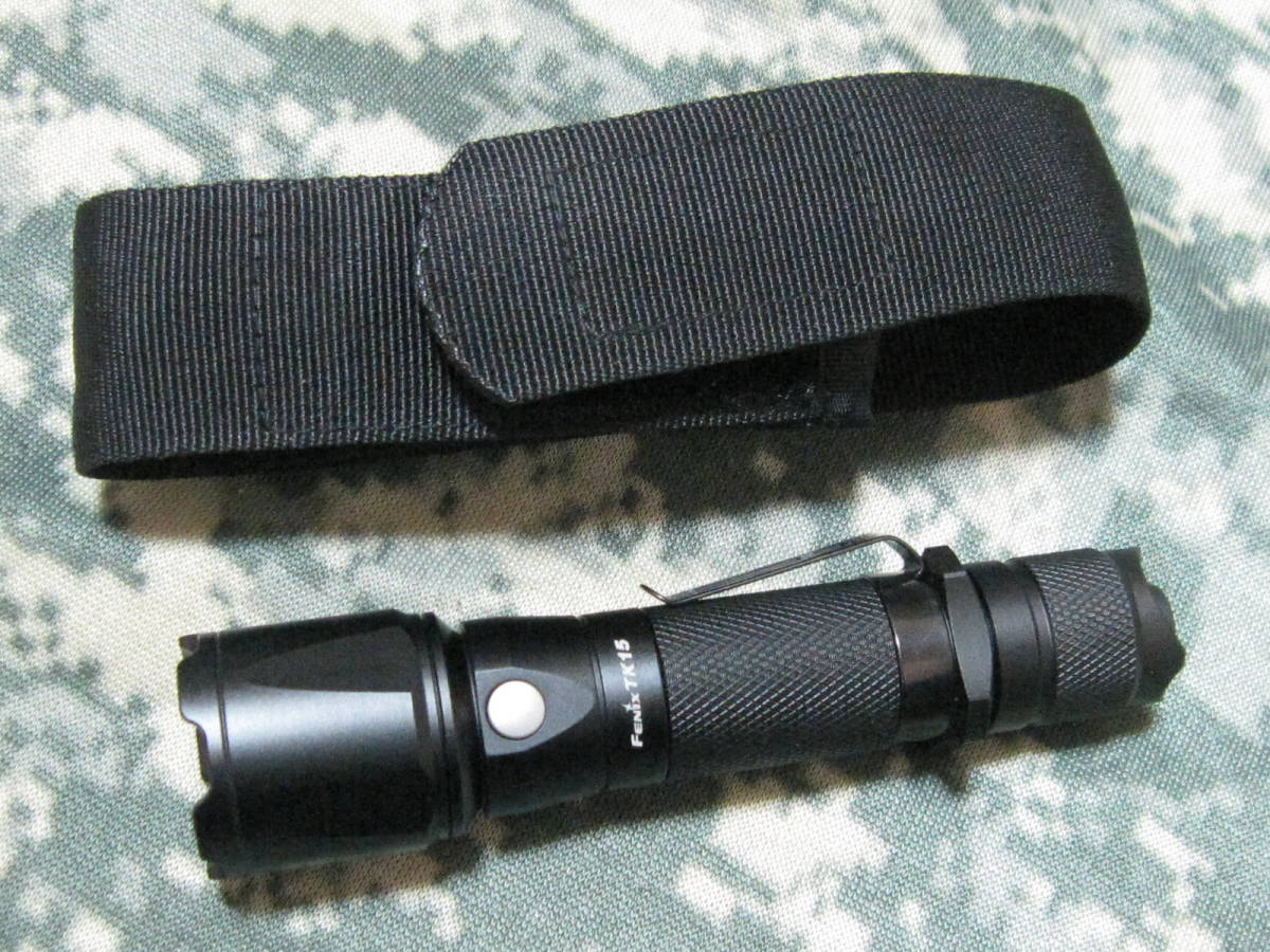 米軍放出品 Fenix TK15 Flashlight White LED Aluminum Black 専用ポーチ付き BK 極(その他 ...