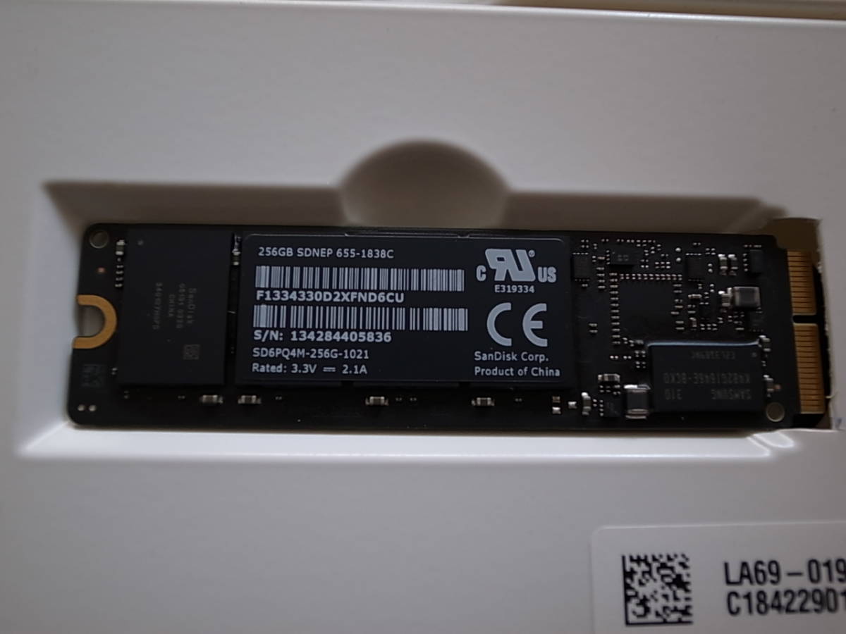 Apple純正 PCIe SSD 256GB SD6PQ4M-256G-1021 SanDisk製 MacBook Air Mid2013 ...