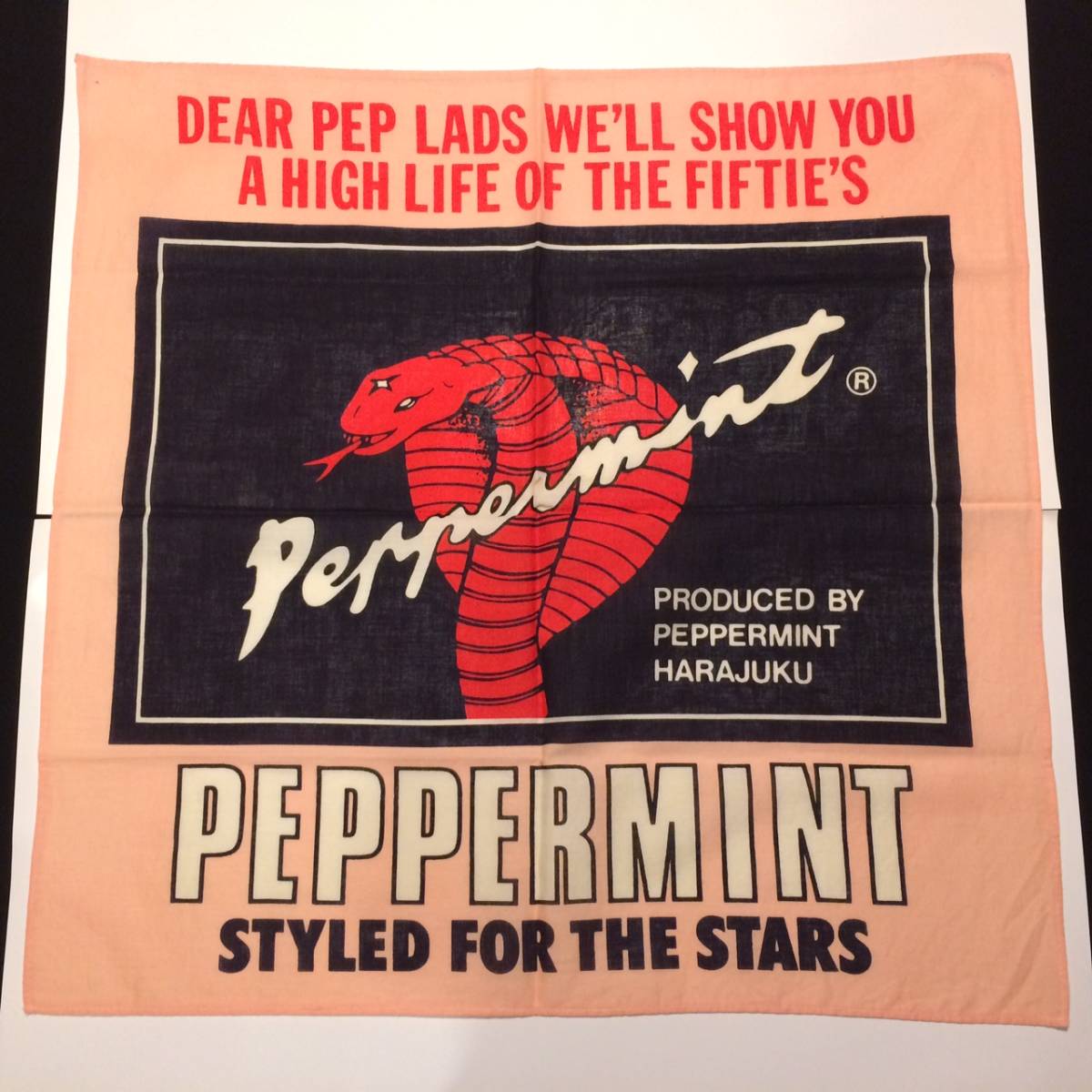 当時物 ペパーミント 80's/コブラ バンダナ PK PEPPERMINT/カルコーク/クリームソーダ/ロカビリー/50's/原宿/昭和 ...