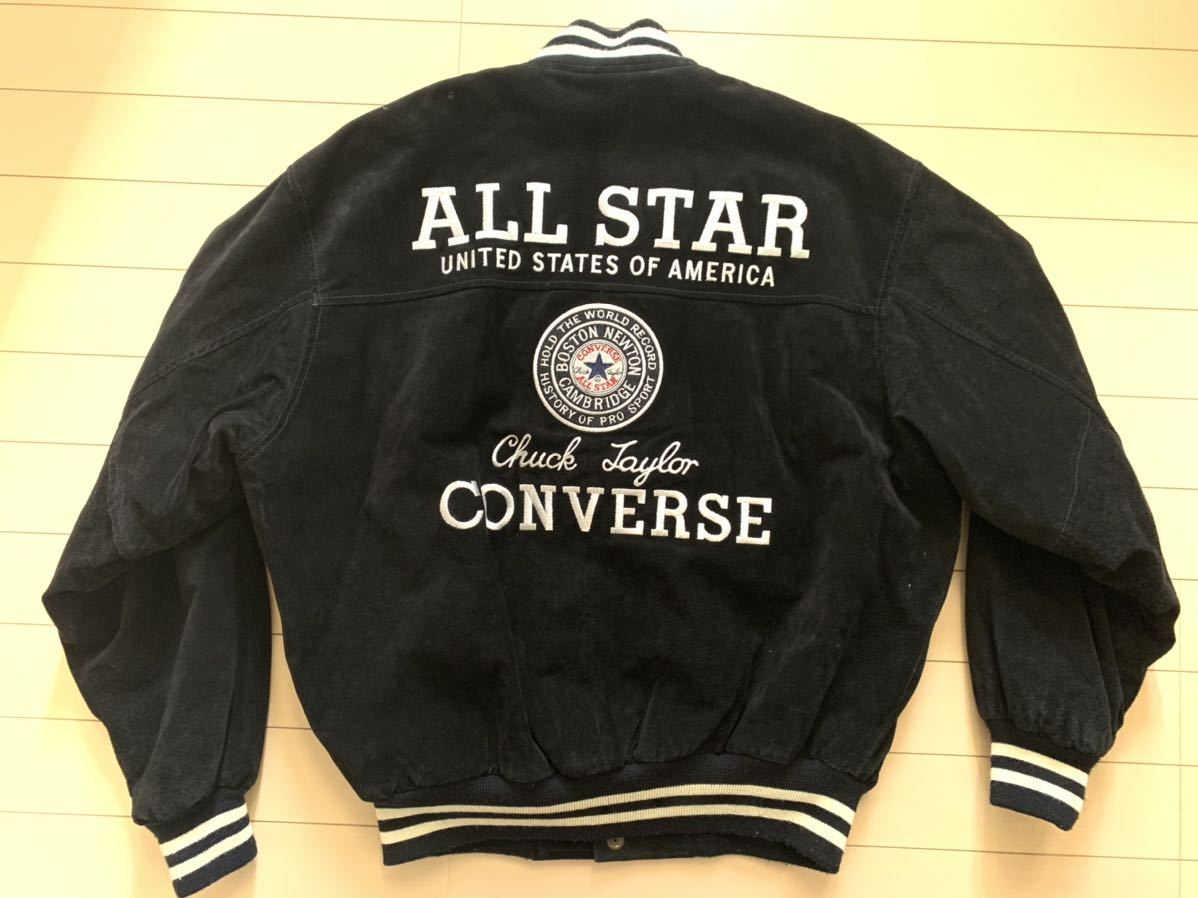 90's CONVERSE オールレザー スタジャン 黒 L / 90年代 コンバース 豚革 ALL STAR VAN アビレックス ...