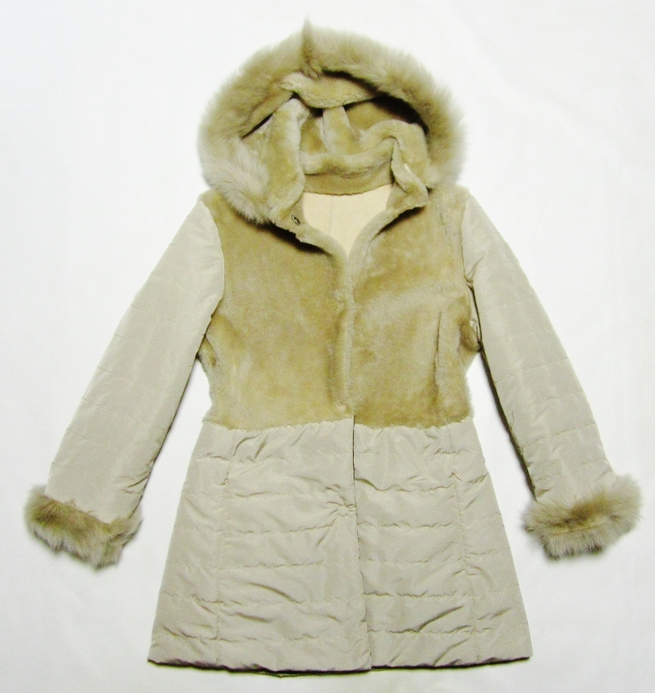 超 Rucon by Anna Pucci ルコン by アンナ プッチ 切替 リアルムートン ジャケット/コート 42 イタリア製(Mサイズ ...