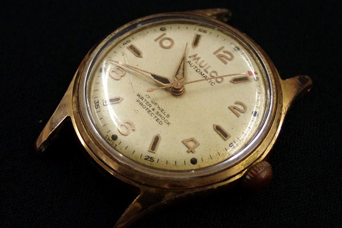 95 腕時計47 MULCO AUTOMATIC 17Jewels WATER&SHOCK PROTECTED マルコ 17石 /盤のみ ...