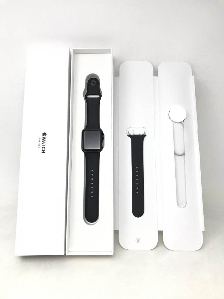 836 Apple Watch Series3 GPS 38mm スペースグレイアルミニウムケース スポーツバンド /080(スマートウォッチ ...