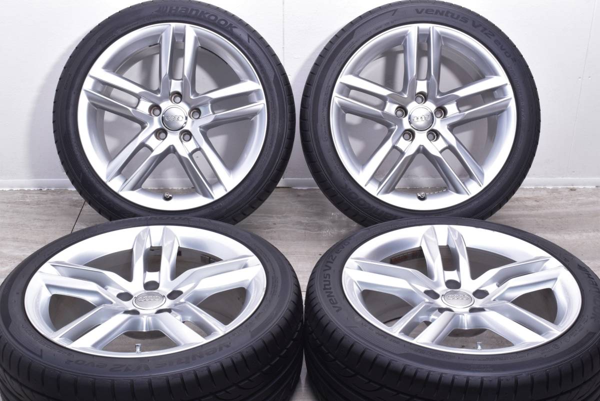 良好 19年バリ溝タイヤ アウディ 8T型 A5 Sラインパッケージ 純正 18in 8.5J +29 PCD112 VENTUS V12 ...