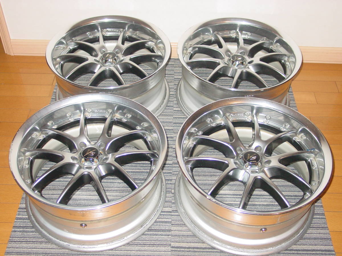 WORK VS-SS 17×8.0JJ+32 PCD100 4本 艶ありメッキ深リム 良品 ワーク レガシィ プリウス(社外品)｜売買された ...
