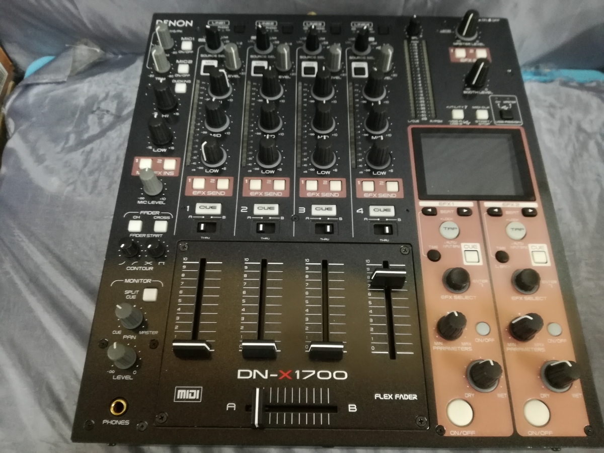 J119 DENON 3.5インチフルカラーLCDモニター搭載 DJミキサー DN-X1700 フルデジタルミキサー 楽曲制作 アレンジ ...