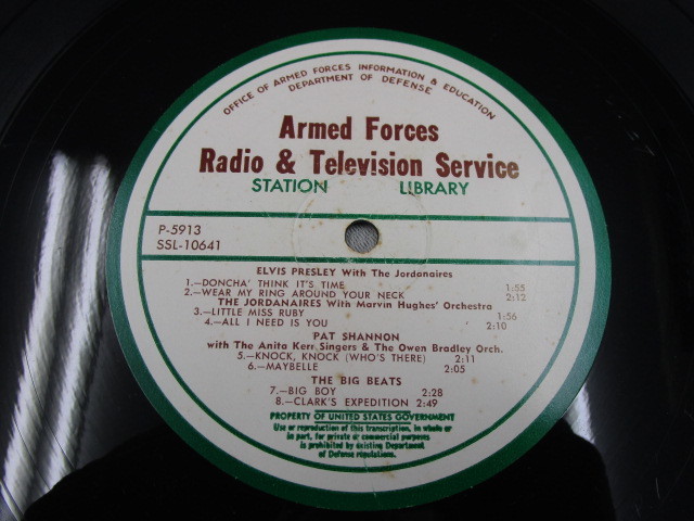 16インチ 40㎝レコード ELVIS PRESLEY PAT SHANNON他 / ARMED FORCES RADIO ...