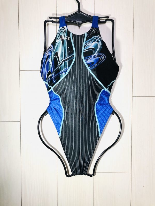 12アシックス女子競泳水着O ハイドロSPティーライナーZERO-ST/AL1222 超光沢黒×ブルーストライプ柄 ハイレグオープンバック(ワンピース)｜売買されたオークション情報、yahoo ...