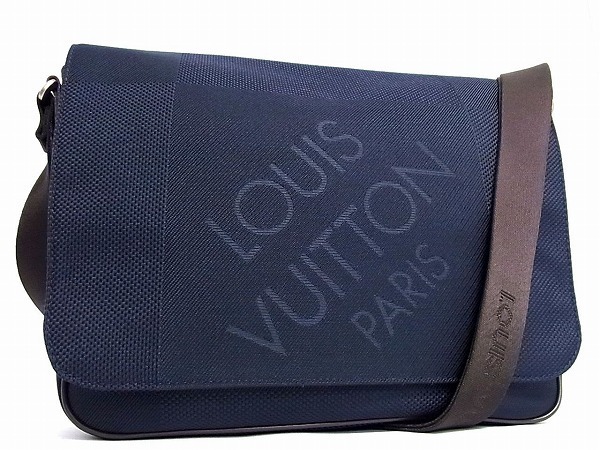 1円 極 LOUIS VUITTON ルイヴィトン N41127 ダミエジェアン プチメサジェ ショルダーバッグ ブルーオセアン ネイビー系 ...