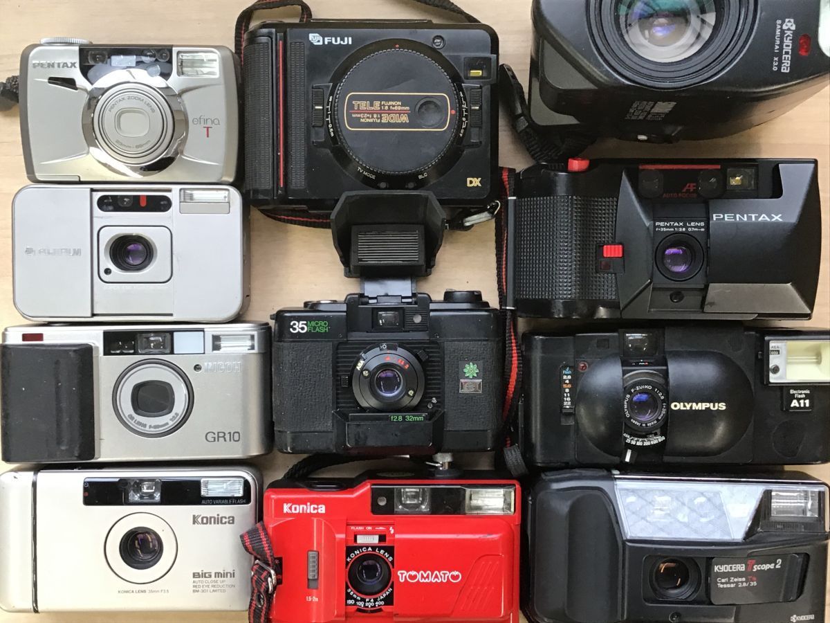 1356TMC Olympus XA / TIARA / Konica TOMATO / Samurai 他 コンパクトカメラ 11点セット ...