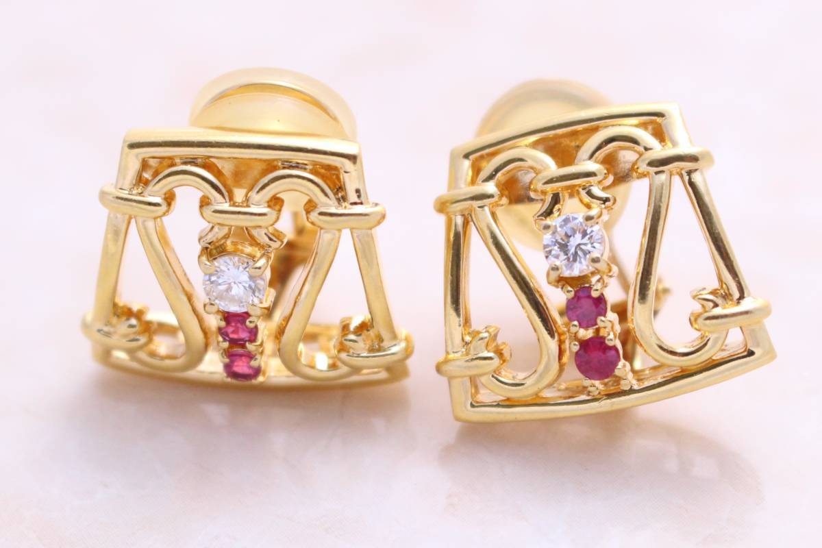 a103 K18 イヤリング CELINE ルビー0.11ct 天然ダイヤモンド0.11ct(ルビー)｜売買されたオークション情報、yahooの商品情報をアーカイブ公開 - オークファン ...