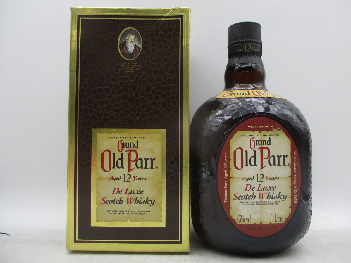 同梱OK商品 GRAND Old Parr 12年 グランド オールドパー デラックス スコッチ ウイスキー 1L 1000ml 43% 未開栓 古酒 箱 X43030(スコッチ)｜売買された ...