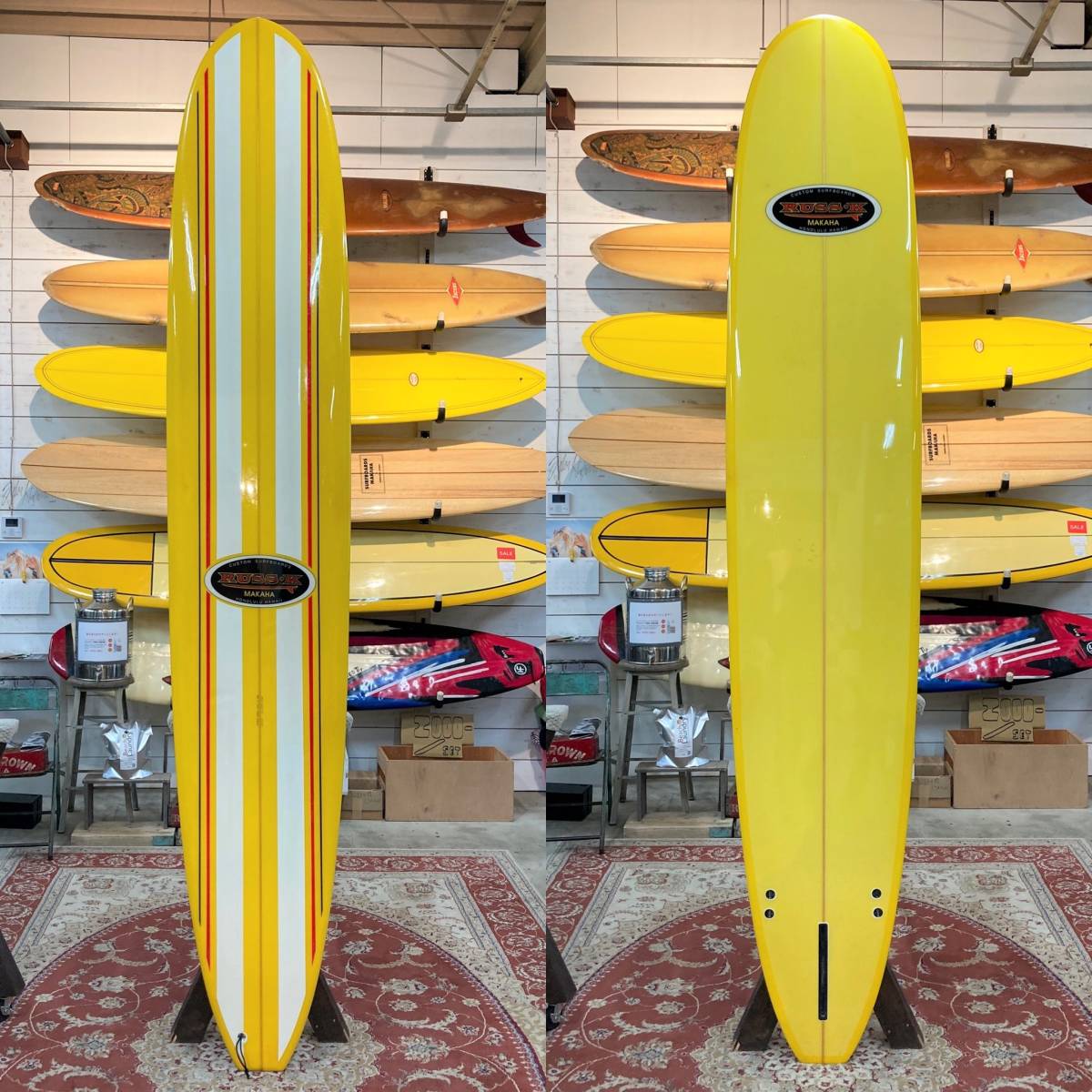 5 000円スタート 最低落札価格なし RUSS-K ロングボード 10.0ft サーフボード 2＋1 サーフィン ラスK マカハ ロング ...