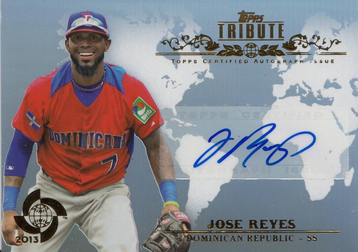 JOSE REYES AUTO 2013 TOPPS TRIBITE WORLD BASEBALL CLASSIC EDITION ...