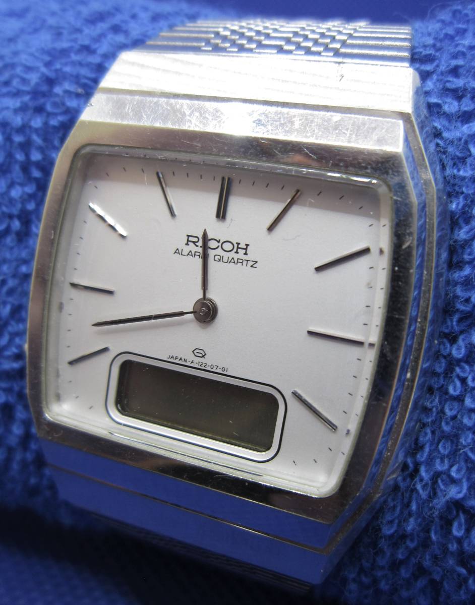 リA RICOH リコー ALARM QUARTZ アラーム クォーツ 122004 メンズ 腕時計 昭和レトロ ヴィンテージ 要OH品(その ...