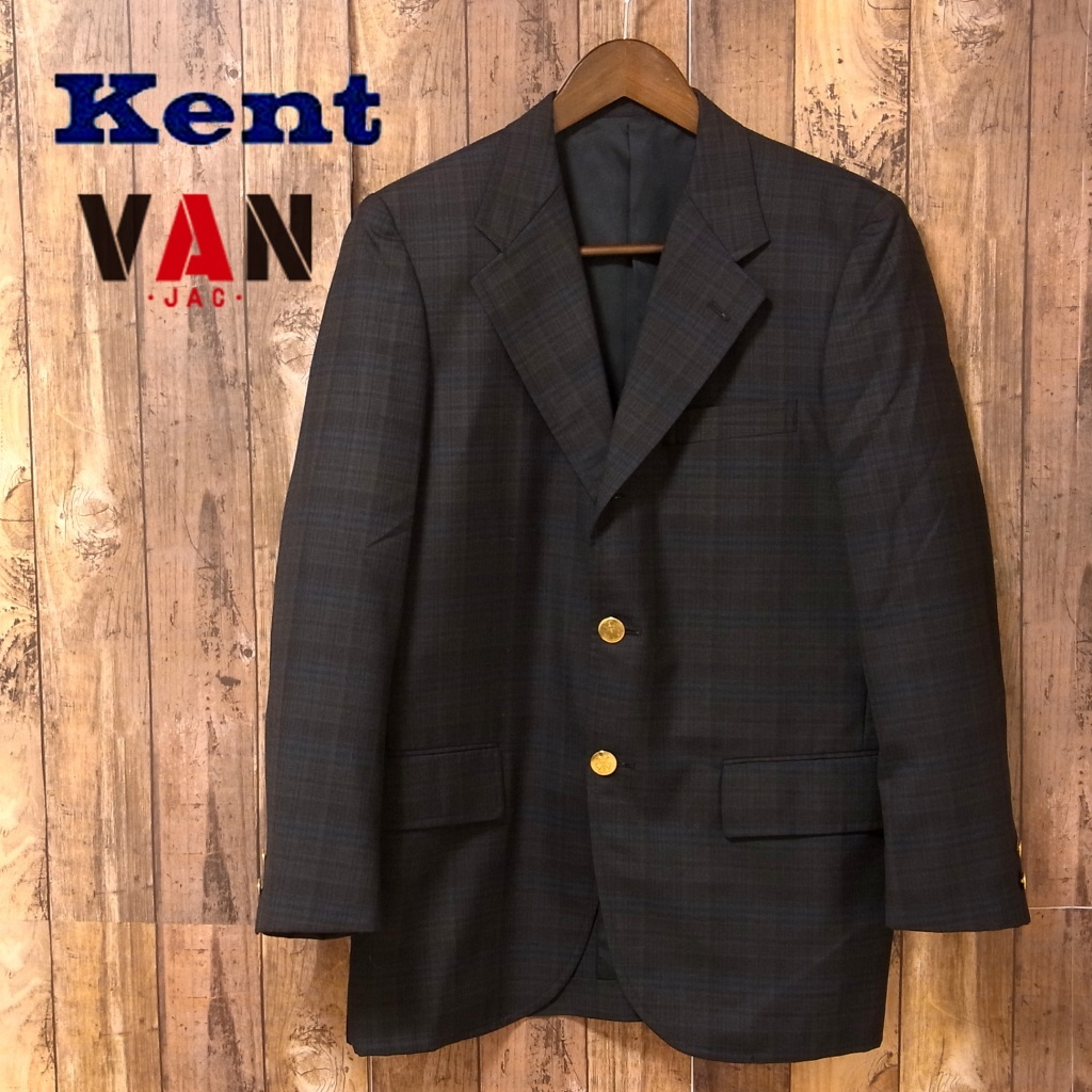 170-91-80 Kent VAN JACケント ヴァン 金ボタン チェック柄 ブレザー ジャケット 金釦(Mサイズ)｜売買されたオークション情報、yahooの商品情報をアーカイブ公開 ...