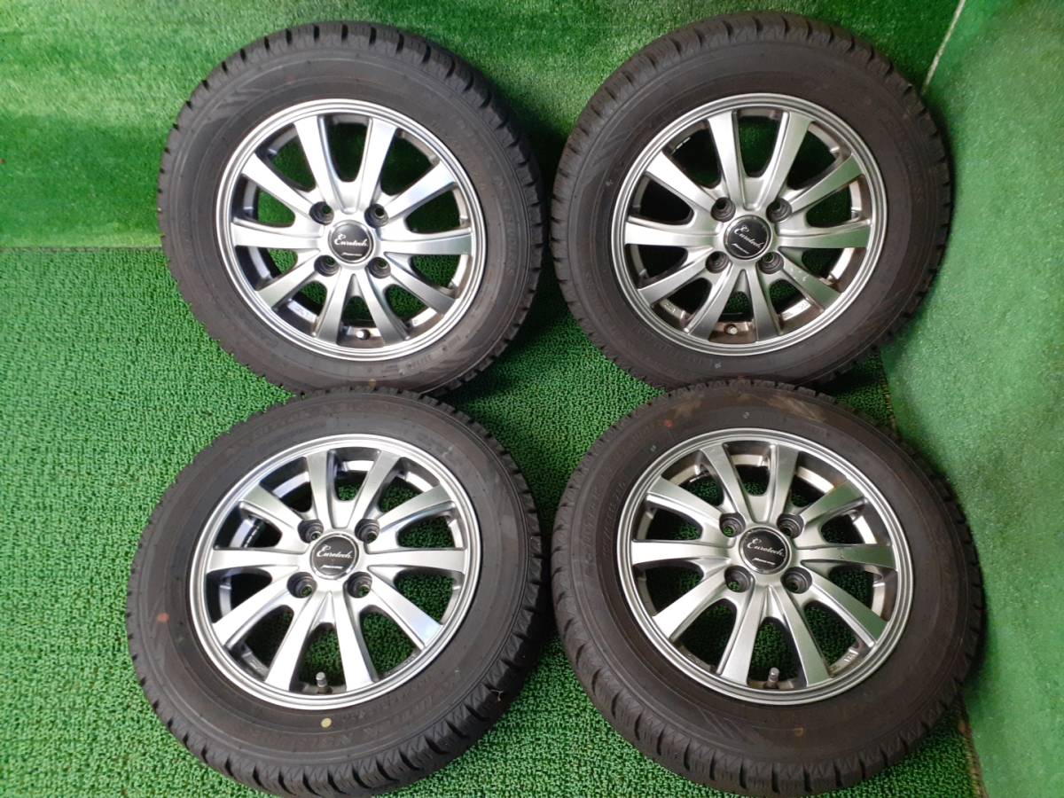 軽自動車に 溝有 AUTOBACS NORTH TREK N3I 155/65R13 社外ホイール付 4本セット 売切(スタッドレスタイヤ ...