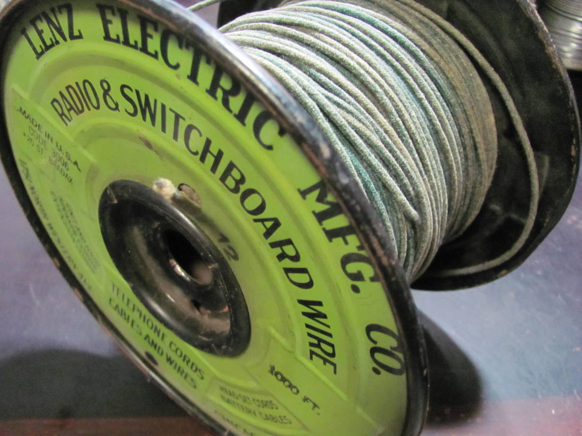 #2234W ヴィンテージ Dark Green Lenz Electric Mfg. Co. 撚り線 20awg 10X30awg ...