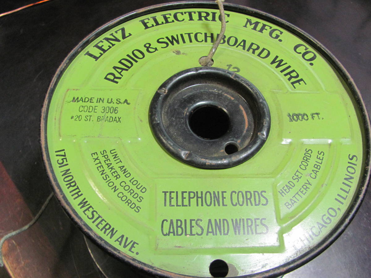 #2234W ヴィンテージ Dark Green Lenz Electric Mfg. Co. 撚り線 20awg 10X30awg ...