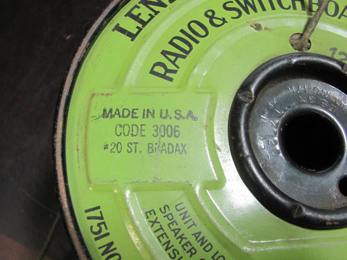 #2234W ヴィンテージ Dark Green Lenz Electric Mfg. Co. 撚り線 20awg 10X30awg ...