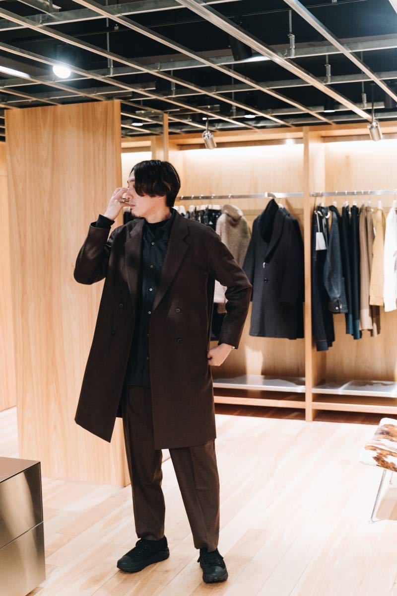 MARKAWARE 19AW ORGANIC WOOL WORSTED JAPAN FLANNEL W-FRONTED MINIMALIST COAT 2 定価91 300円 マーカウェア ...