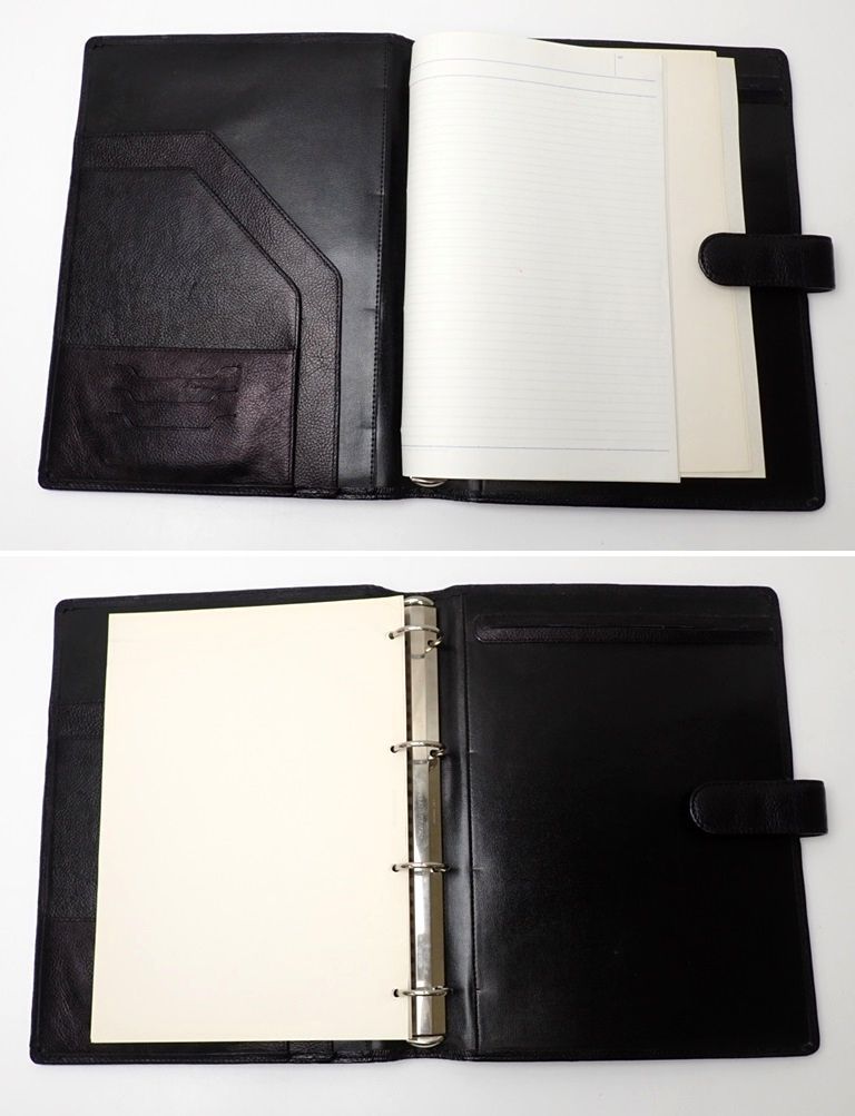 KOLOMAN HANDLER システム手帳カバー A4サイズ ブラック/レザー/4穴/ポケットあり/スナップボタン開閉/文房具 ...