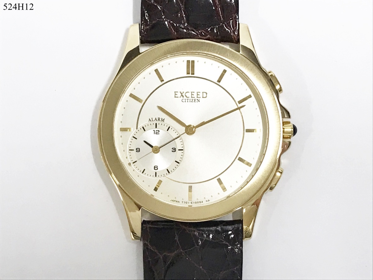 稼働品 CITIZEN シチズン EXCEED エクシード 7701-E10062 電池交換済 クォーツ 純正ベルト ワークツイン メンズ腕 ...