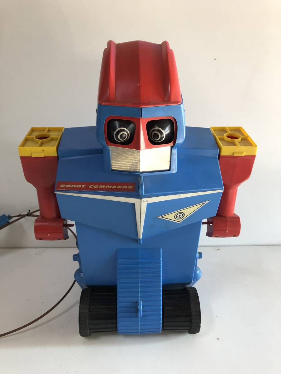 ⑮A40 ROBOT ロボット IDEAL ROBOT COMMANDO ロボットコマンドー 青/ブルー リモコン付き 体長約45㎝ おもちゃ ...