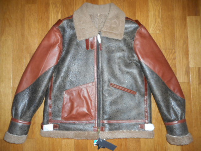 CARPHEYカーフェイ 大戦B3 42 3~5L位 茶 ムートン ステアハイド 16万円 紙タグ類付 A2B6B7B9G1TOPGUN ...