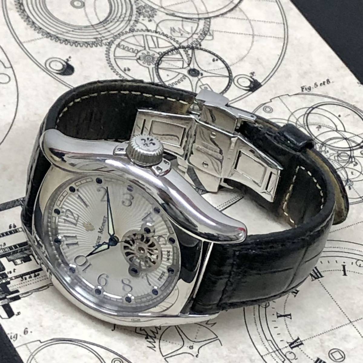 1円 1スタ LOUIS MOINET ルイ モネ SPIROSCOPE スピロスコープ 60本限定 自動巻 メンズ 腕時計 箱 純正ベルト付 ...