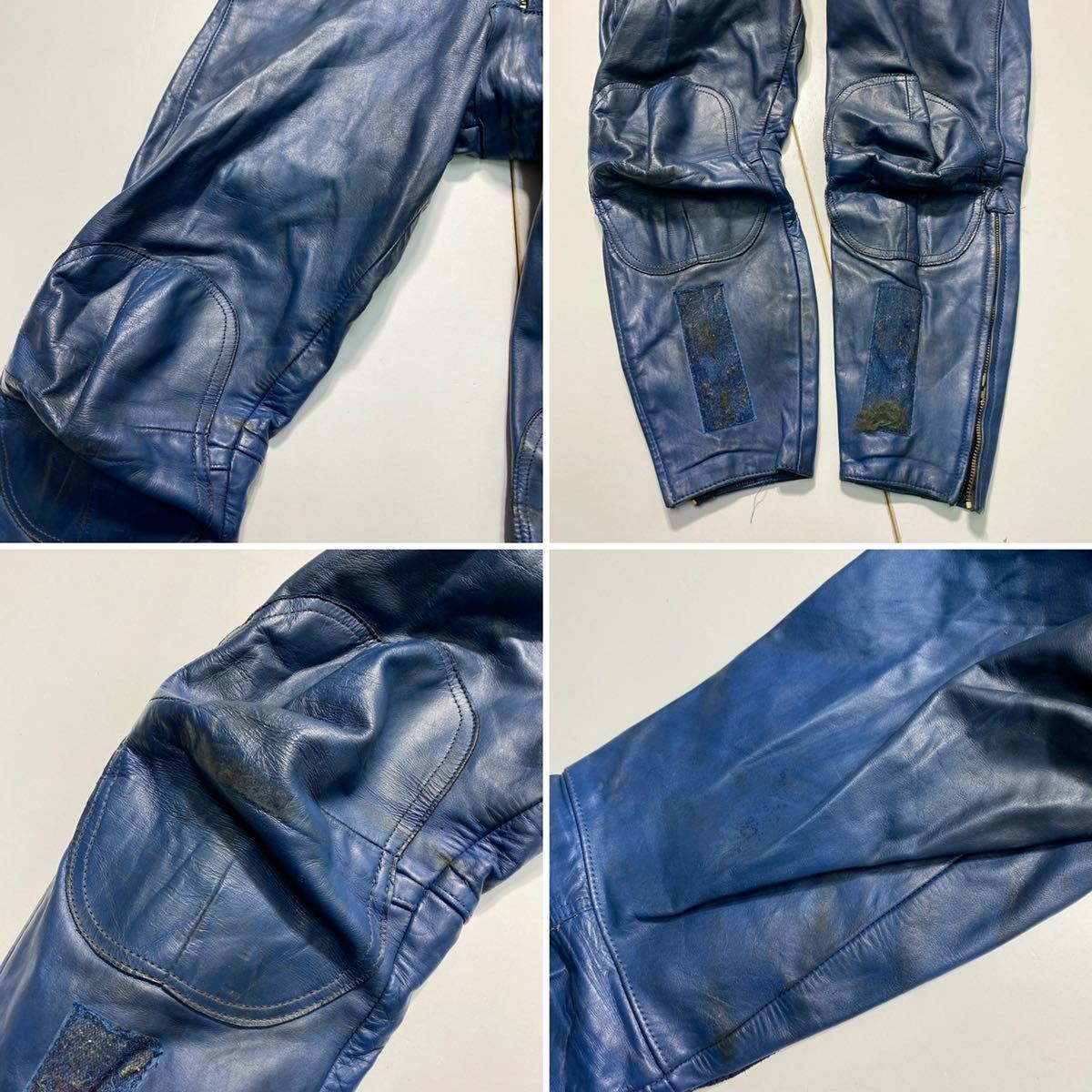 38 70s Vintage Lewis Leather Racing suit 70年代 ヴィンテージ ルイスレザー レーシングスーツ ...