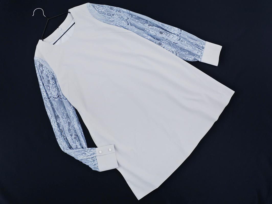 michellmacaron ミシェルマカロン スリーブ レース 切替 ワンピース sizeS/グレー cdc5 レディース(Sサイズ)｜売買されたオークション情報、yahooの商品情報を ...