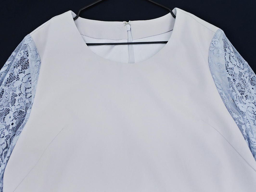 michellmacaron ミシェルマカロン スリーブ レース 切替 ワンピース sizeS/グレー cdc5 レディース(Sサイズ)｜売買されたオークション情報、yahooの商品情報を ...